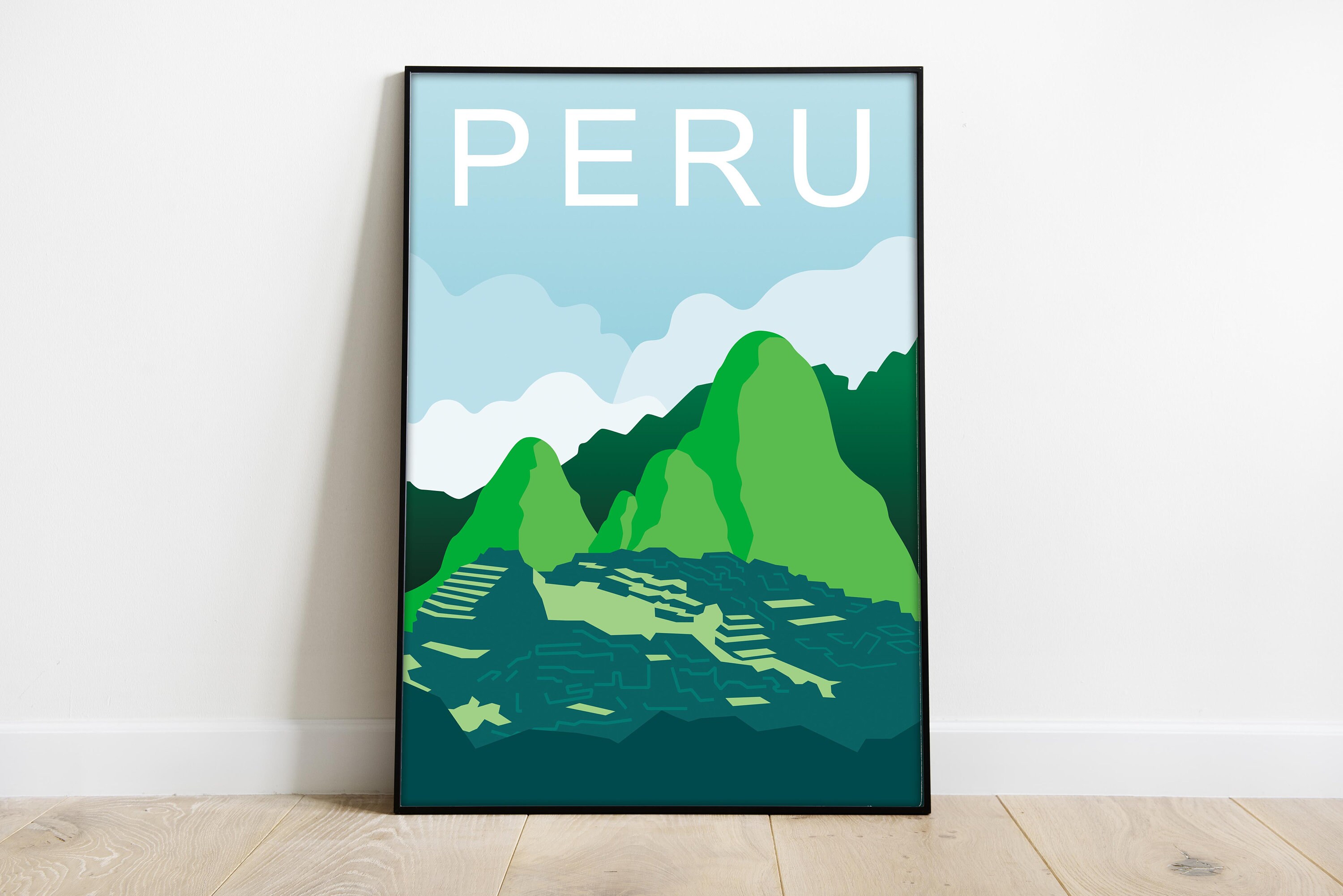 Peru Travel Poster Machu Picchu Wall Print Peru Retro - Etsy