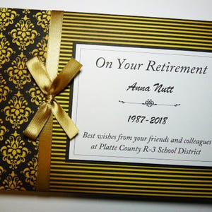 Personalised Black and Gold Retirement Guest Book, Retirement Sign in ...