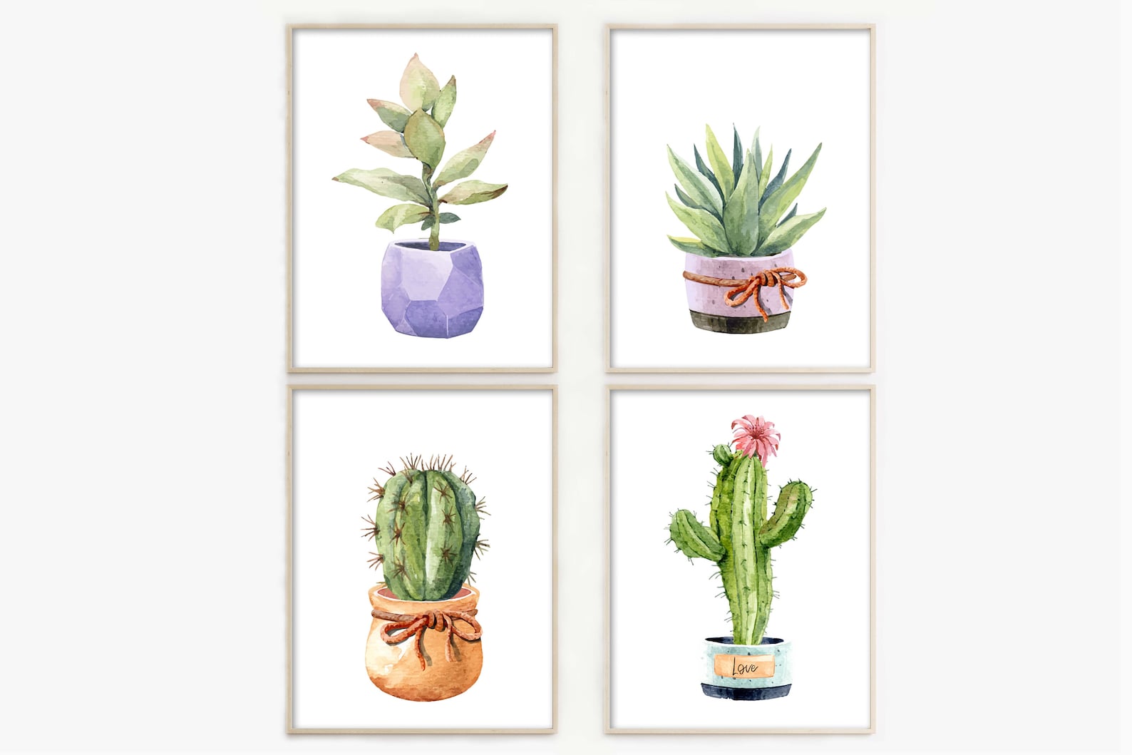 Cactus Wall Prints Cactus Watercolour Wall Art Print Cactus - Etsy UK
