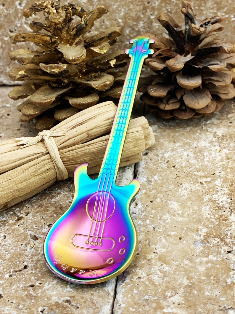 Engraved Guitar Shaped Spoon Novelty Spoon Christmas | Etsy