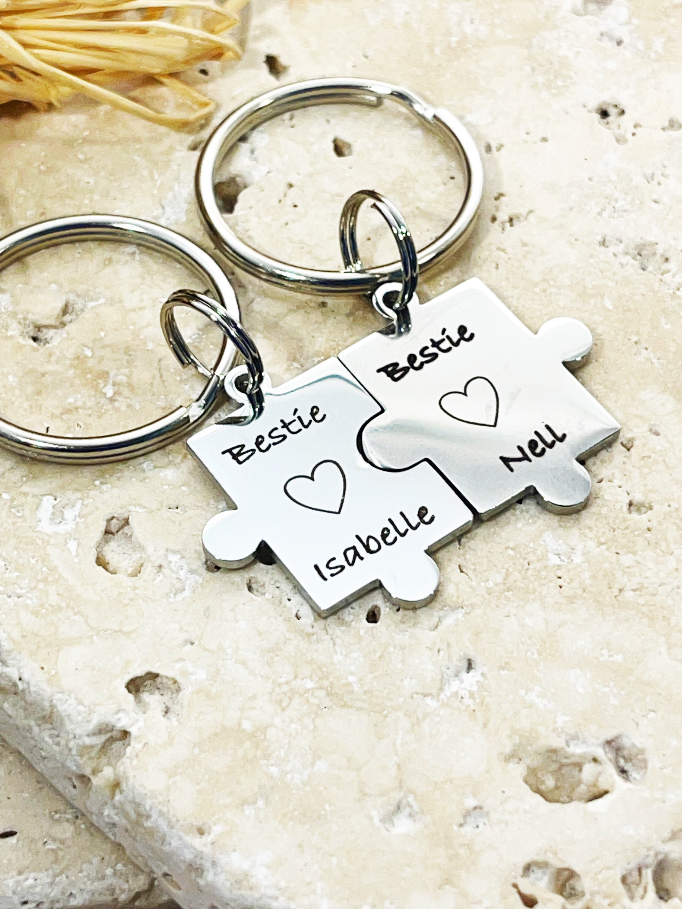 Bestie keyring BFF keychains matching best friend key | Etsy