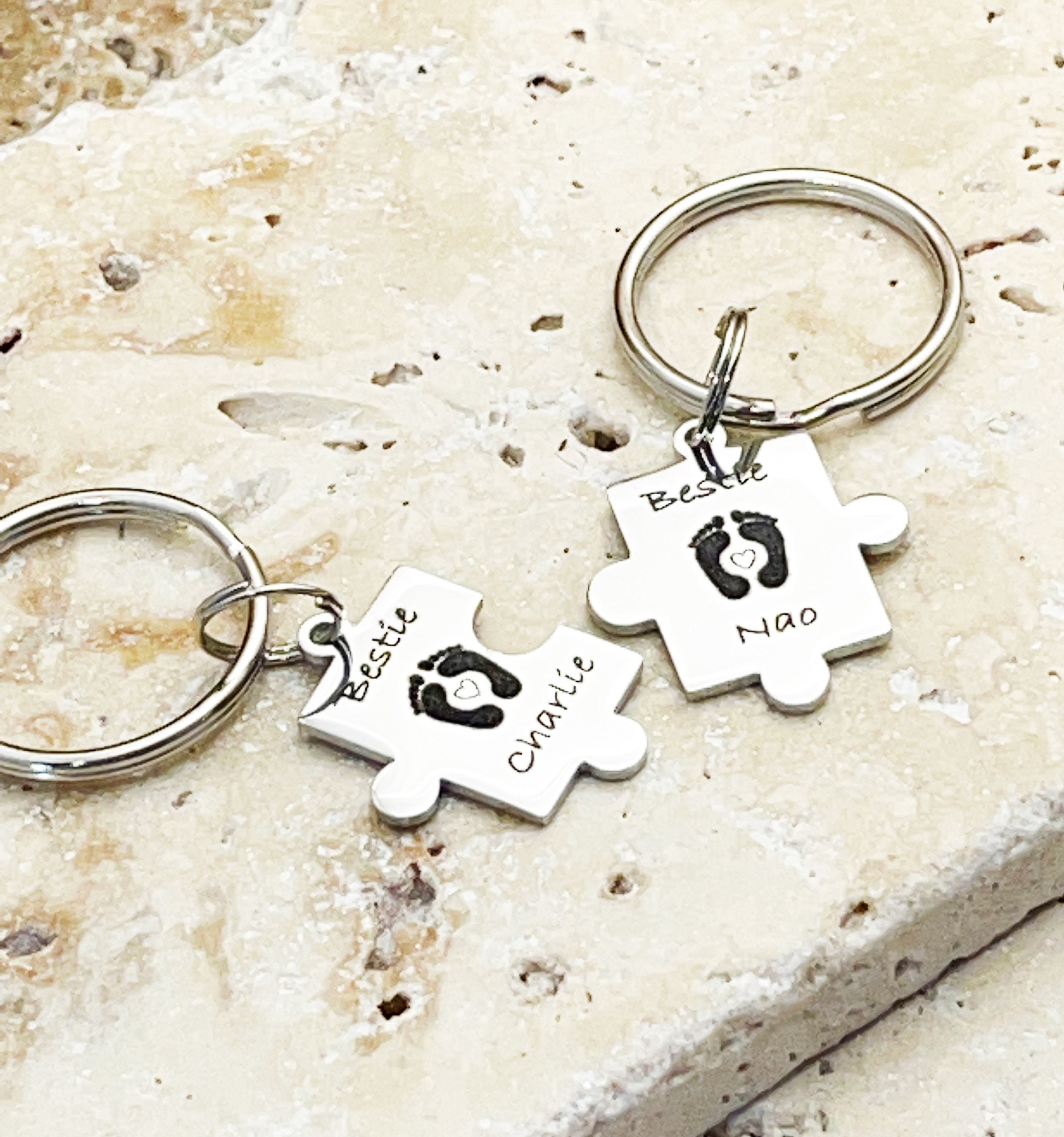 Bestie keyring BFF keychains matching best friend key | Etsy