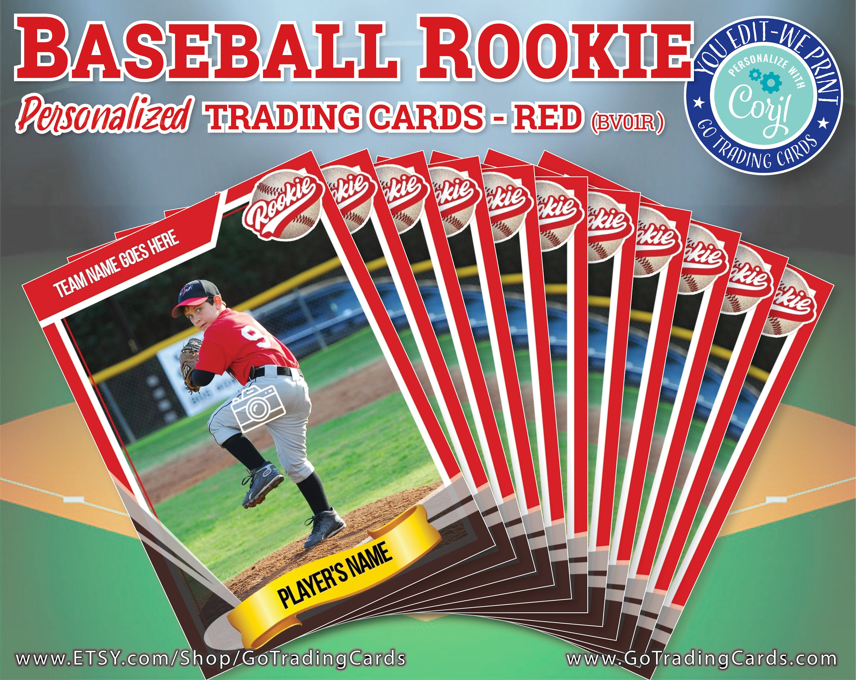 Baseball Rookie Card Custom Baseball Trading Card Template. | Etsy