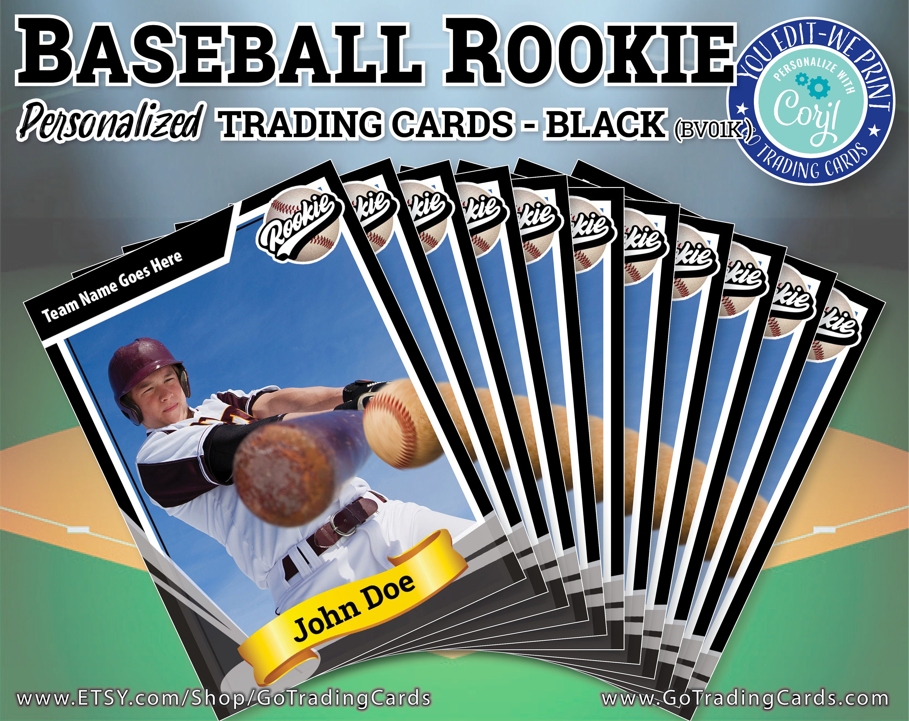 Baseball Rookie Card Custom Baseball Card Template. Print & | Etsy