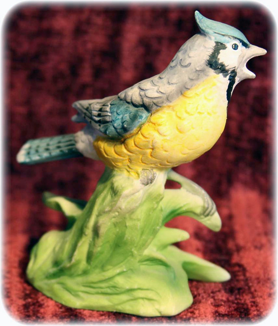 Porcelain Blue Jay Bird Figurine - Etsy
