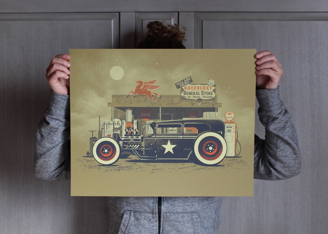 Rat Rod Screen Print - Etsy