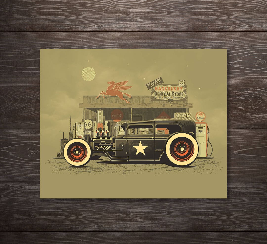 Rat Rod Screen Print - Etsy