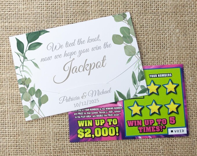 Personalised Wedding Scratch Card Envelope, Personalised Place Card ...