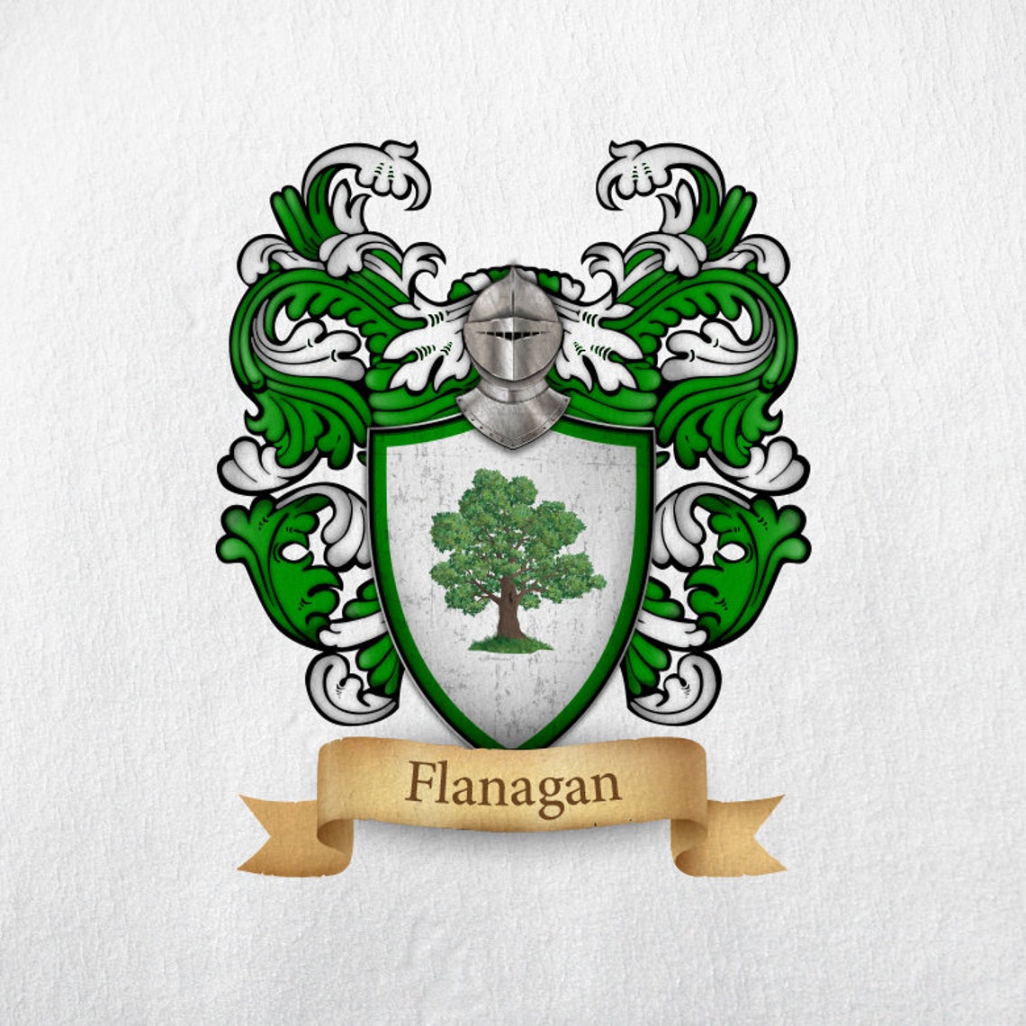 Flanagan Family Crest Print - Etsy