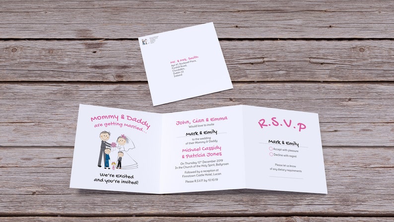 Family Themed Tri-fold Wedding Invitation | Etsy