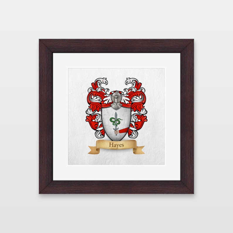 Hayes Family Coat of Arms Framed Print. - Etsy UK