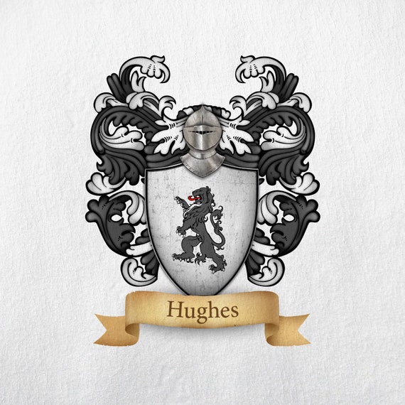 Hughes wales Family Crest Print | Etsy