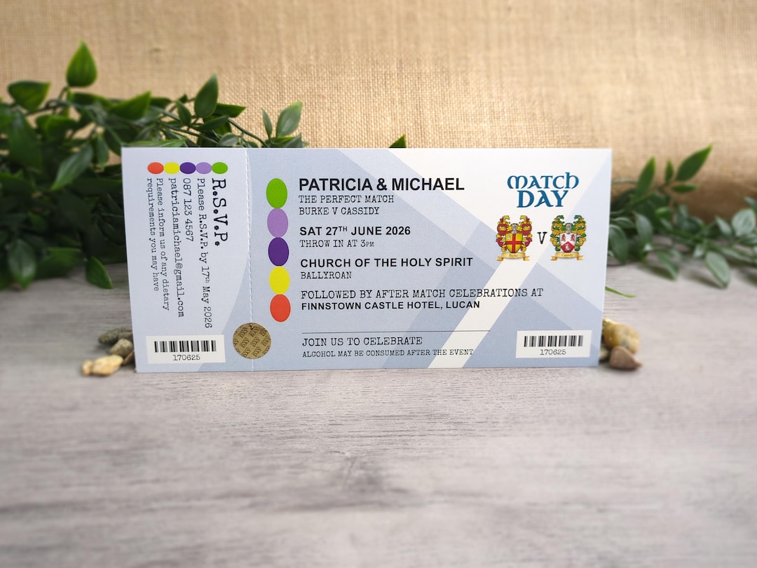 Match Day Football Ticket Invitations: With RSVP Stub - Etsy