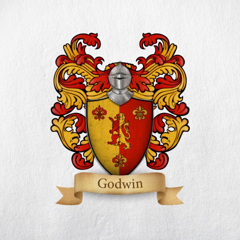 Godwin english Origin Family Crest Print - Etsy