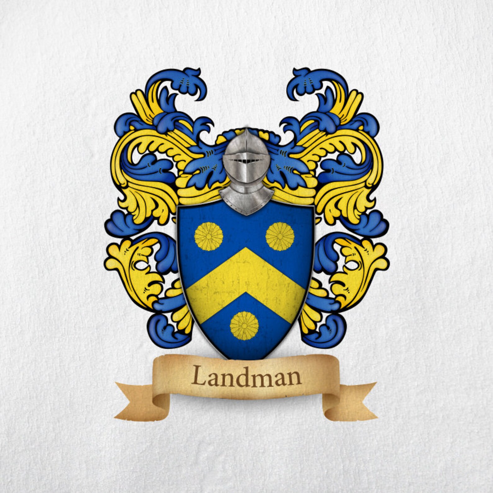 Landman Family Crest Print - Etsy