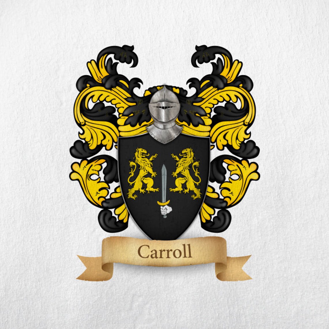 Carroll Family Crest Print | Etsy