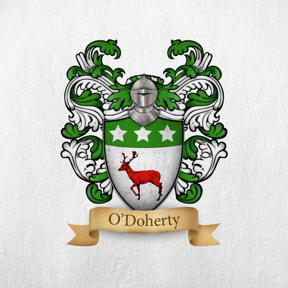 O'doherty Family Crest Print - Etsy