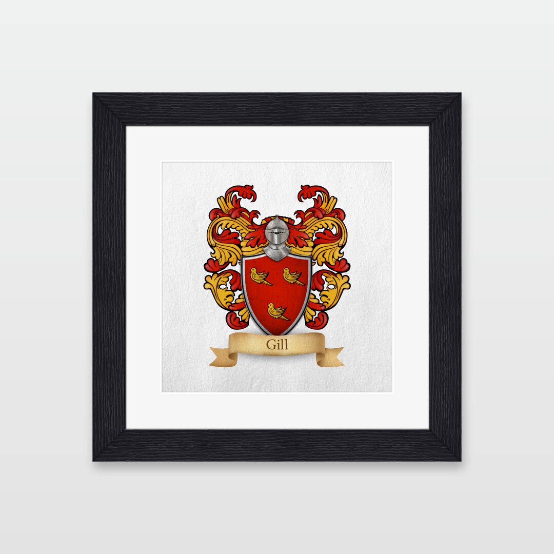 Gill Family Coat of Arms Framed Print - Etsy
