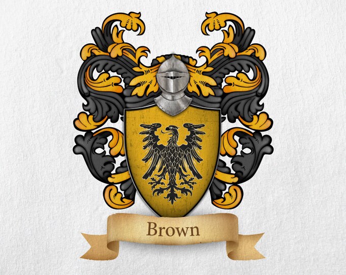 Brown Family Crest Print - Etsy