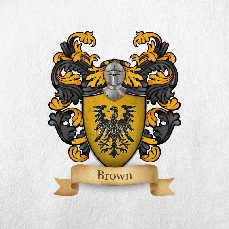 Brown Family Crest Print - Etsy