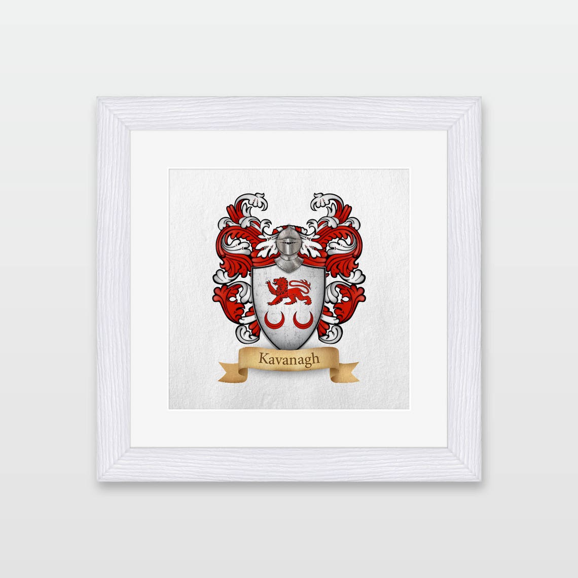 Kavanagh family coat of arms framed print. | Etsy