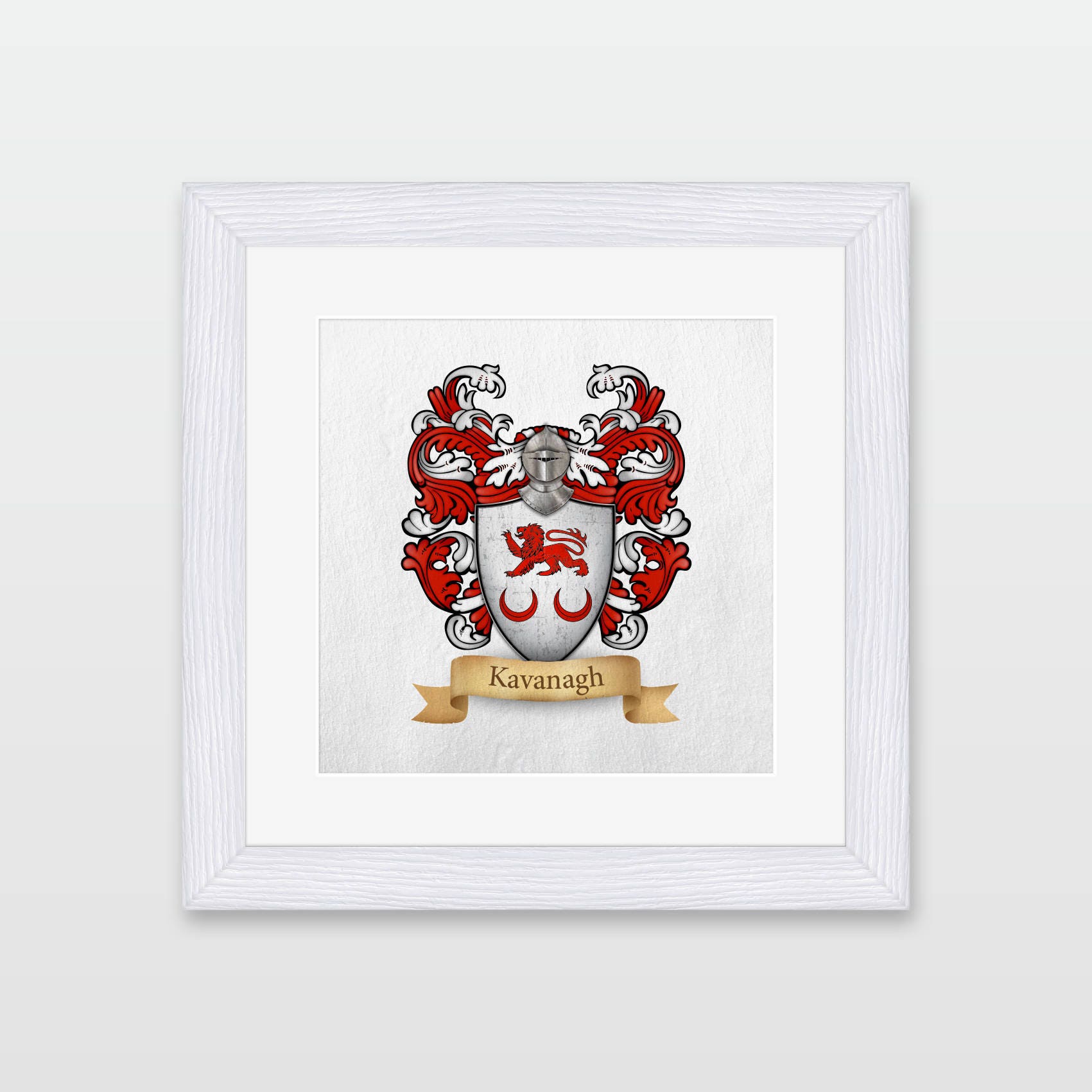 Kavanagh family coat of arms framed print. | Etsy