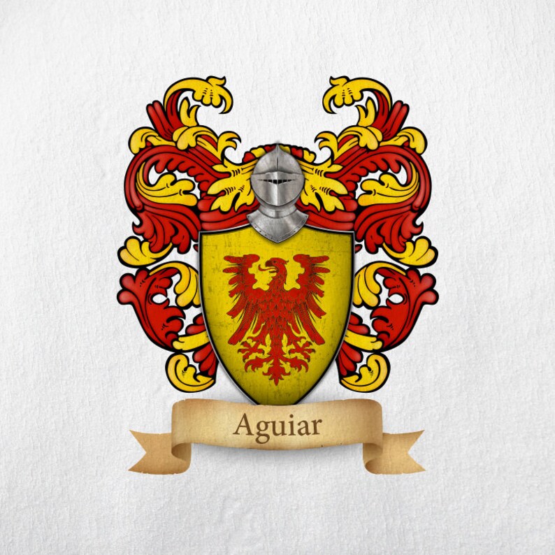Aguiar Family Crest - Print - Etsy
