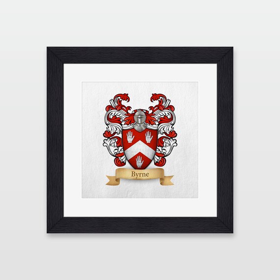 Byrne Family Coat of Arms Framed Print. | Etsy