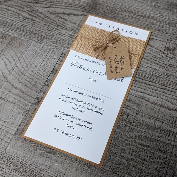Burlap Wedding Invitations - Etsy