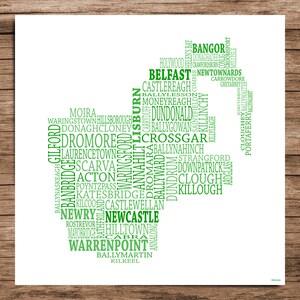 Down - Typographical Map of County Down, Ireland (digital Download) - Etsy