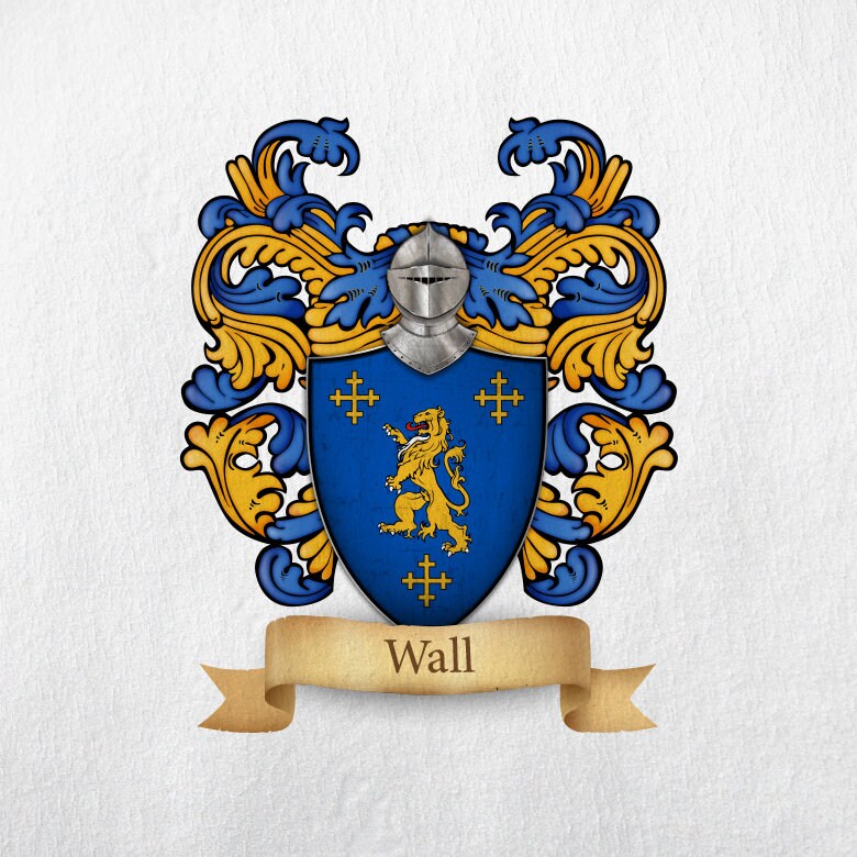 Wall Family Crest Print - Etsy