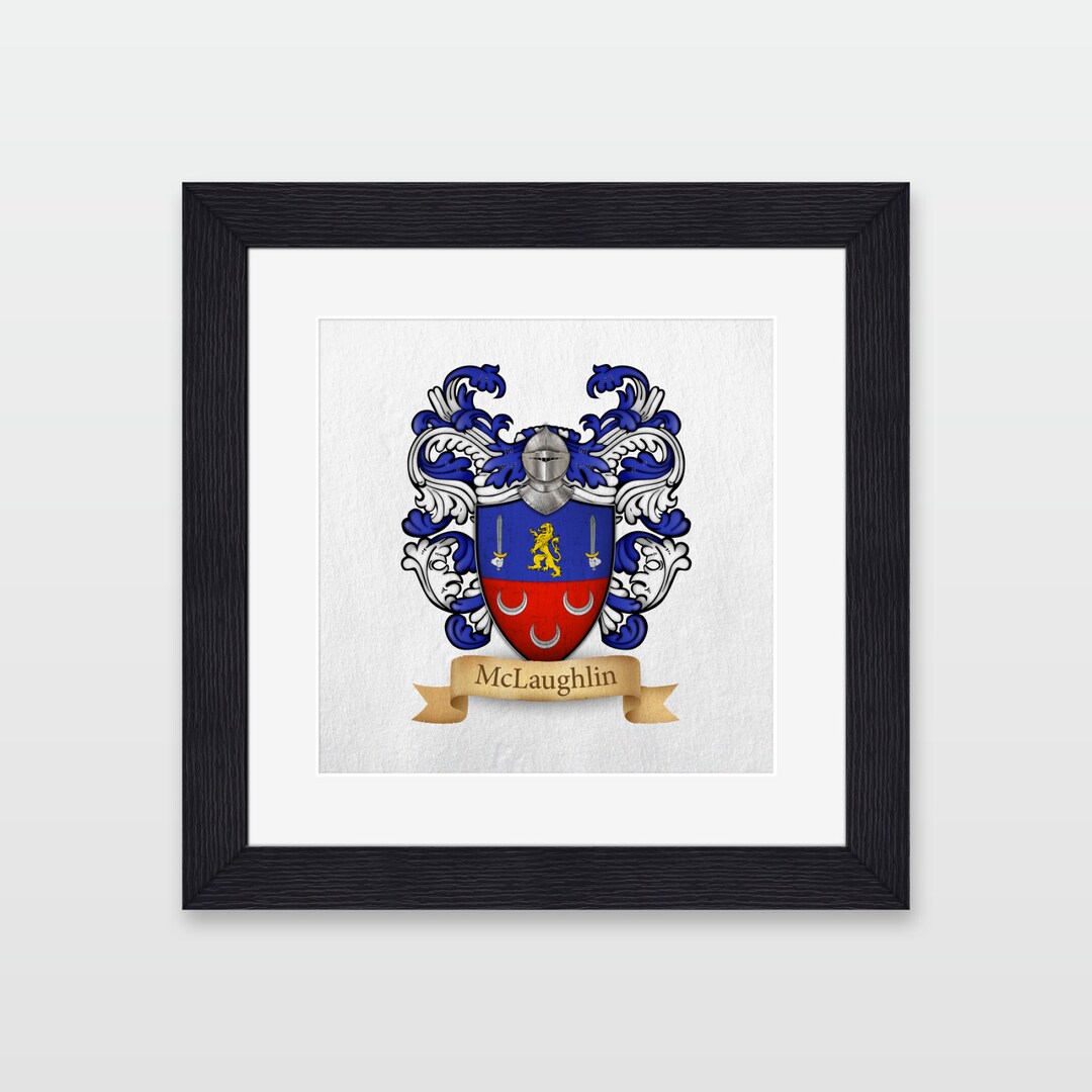 Mclaughlin Family Coat of Arms Framed Print. - Etsy