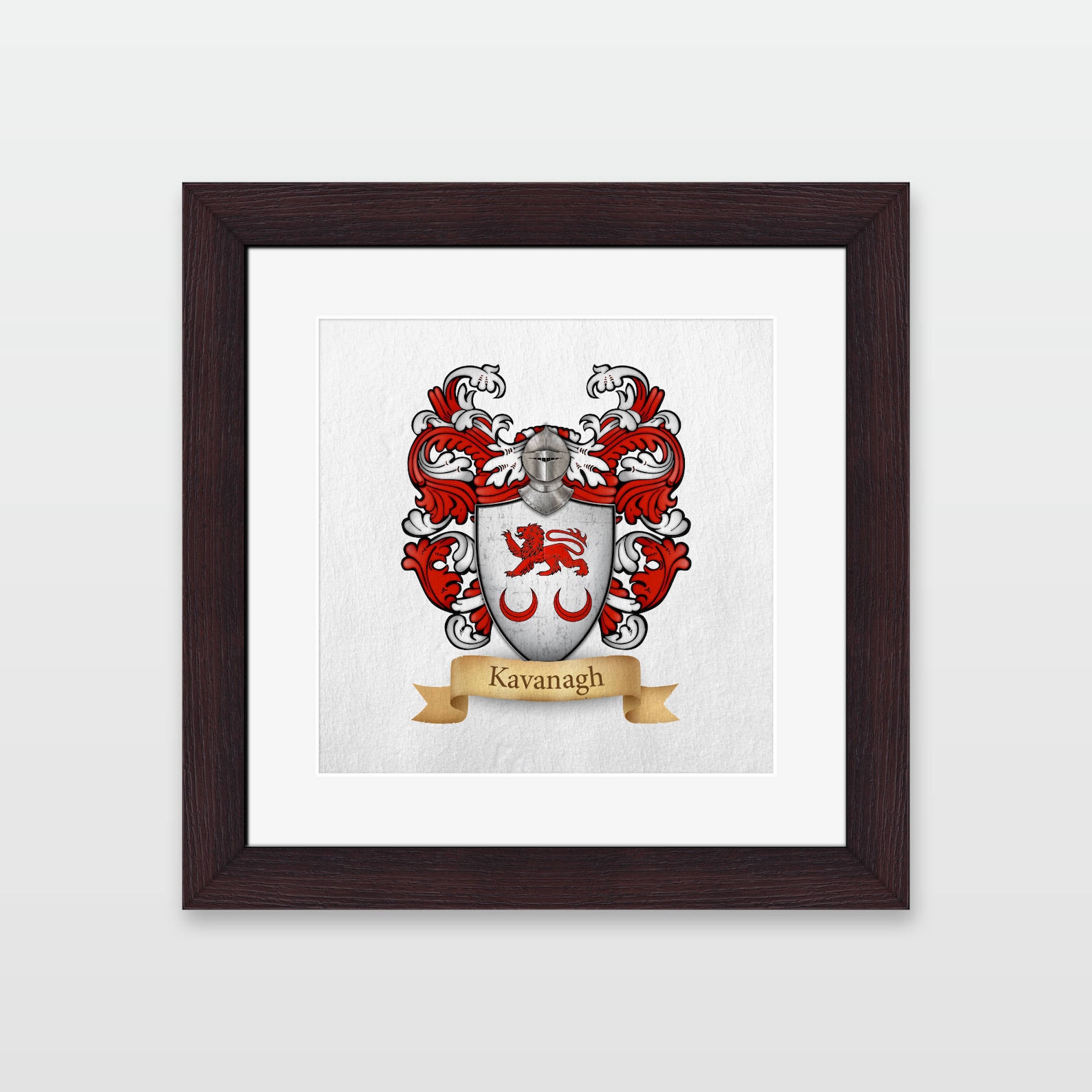 Kavanagh family coat of arms framed print. | Etsy