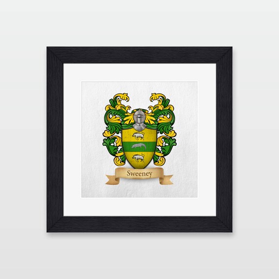 Sweeney family coat of arms framed print | Etsy