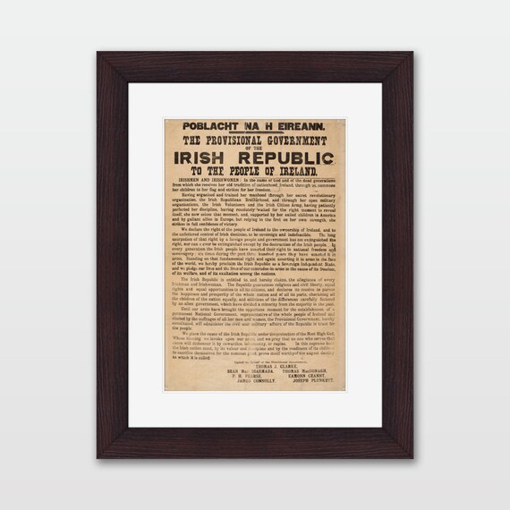 1916 Irish Proclamation Framed Print | Etsy Ireland