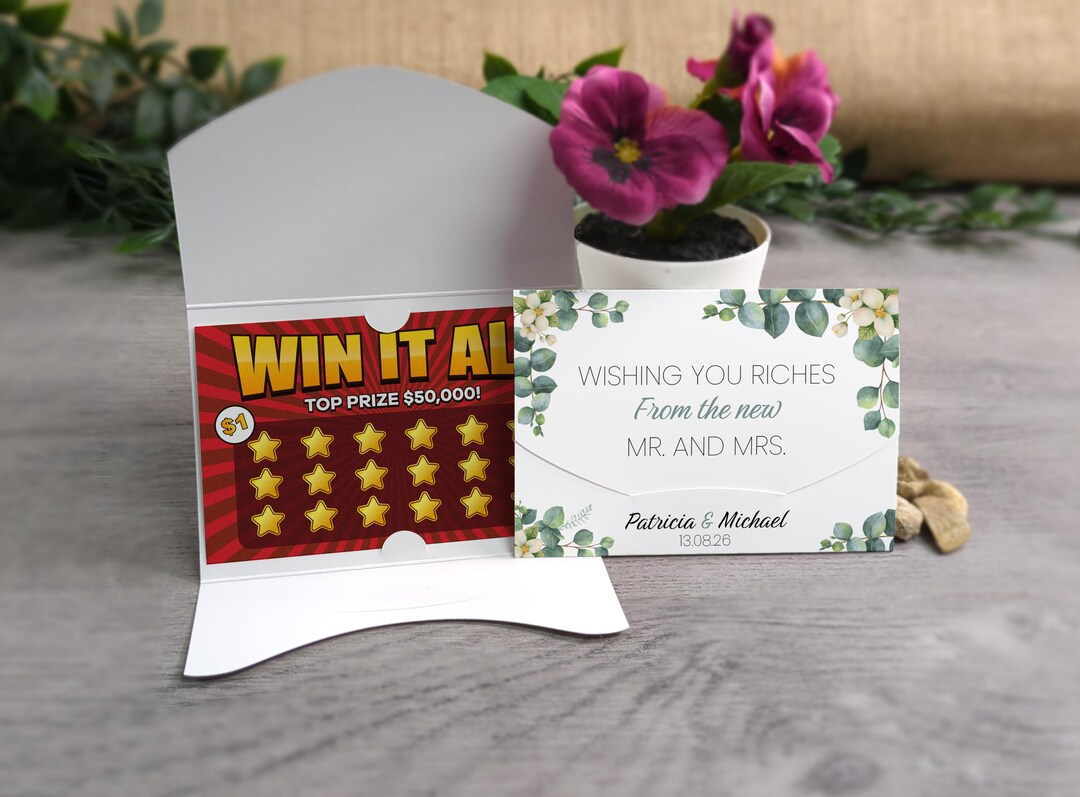 Personalized Wedding Favor Scratch Card Holder Envelope - Etsy UK
