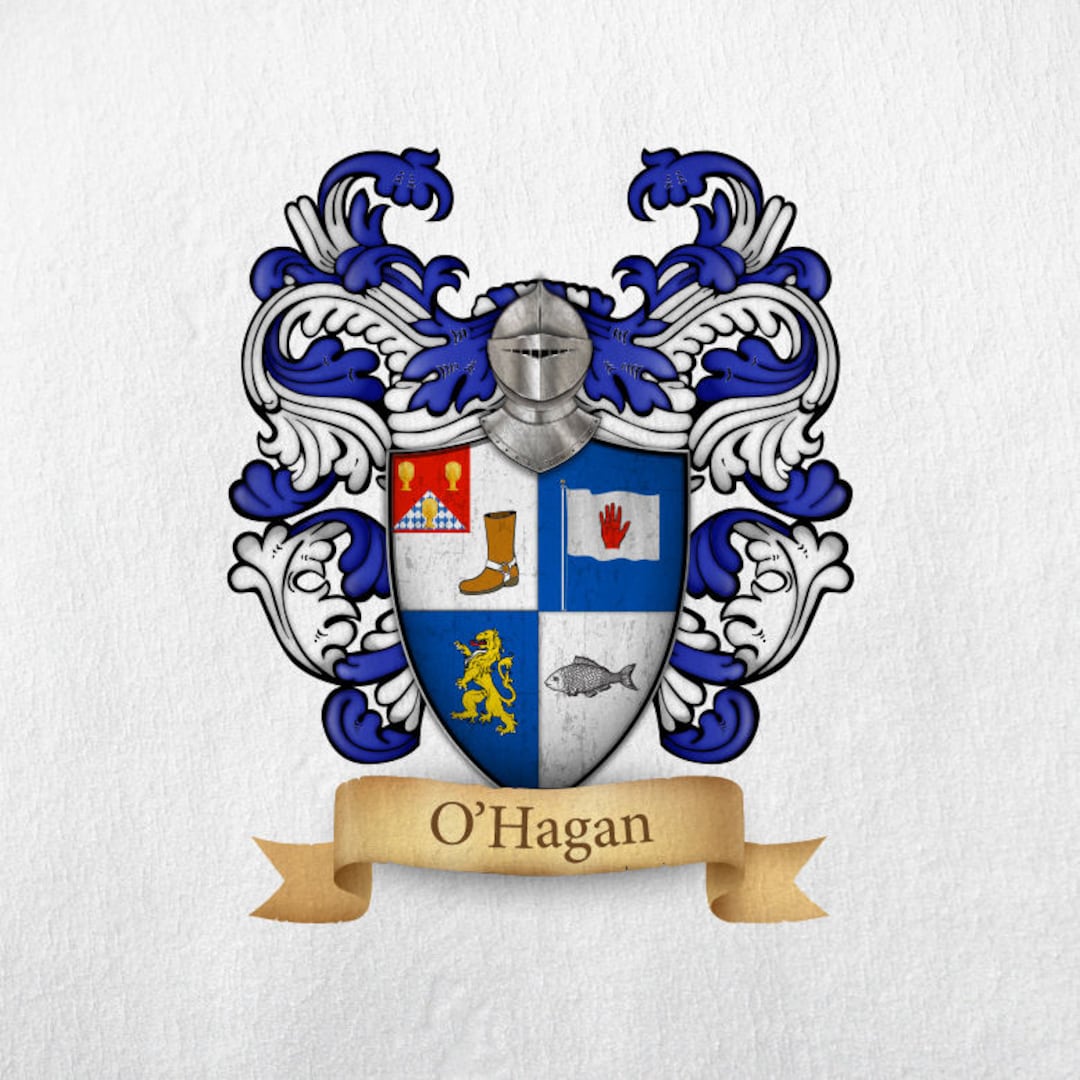 O'hagan Family Crest - Print - Etsy