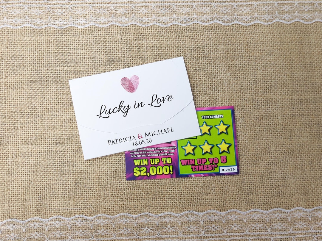 Scratch Card Holder. Wedding Favour. Lottery Ticket Envelope ...