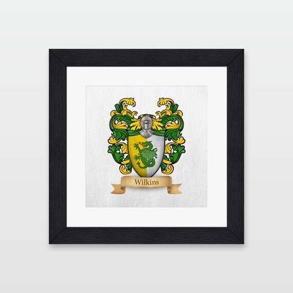 Wilkins family coat of arms framed print Giclée Prints Art ...