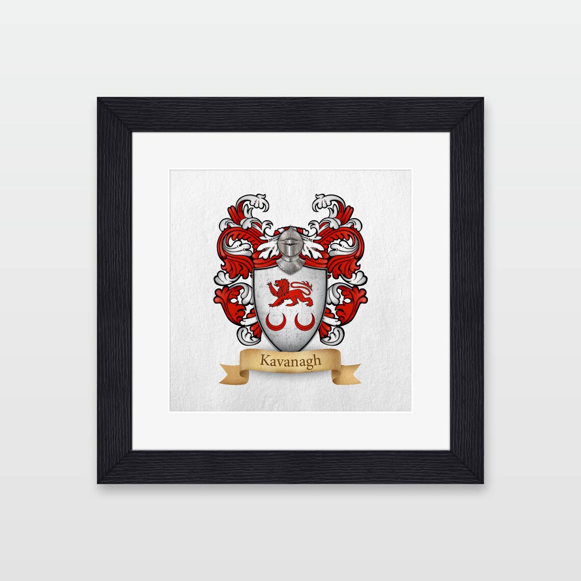 Kavanagh family coat of arms framed print. | Etsy