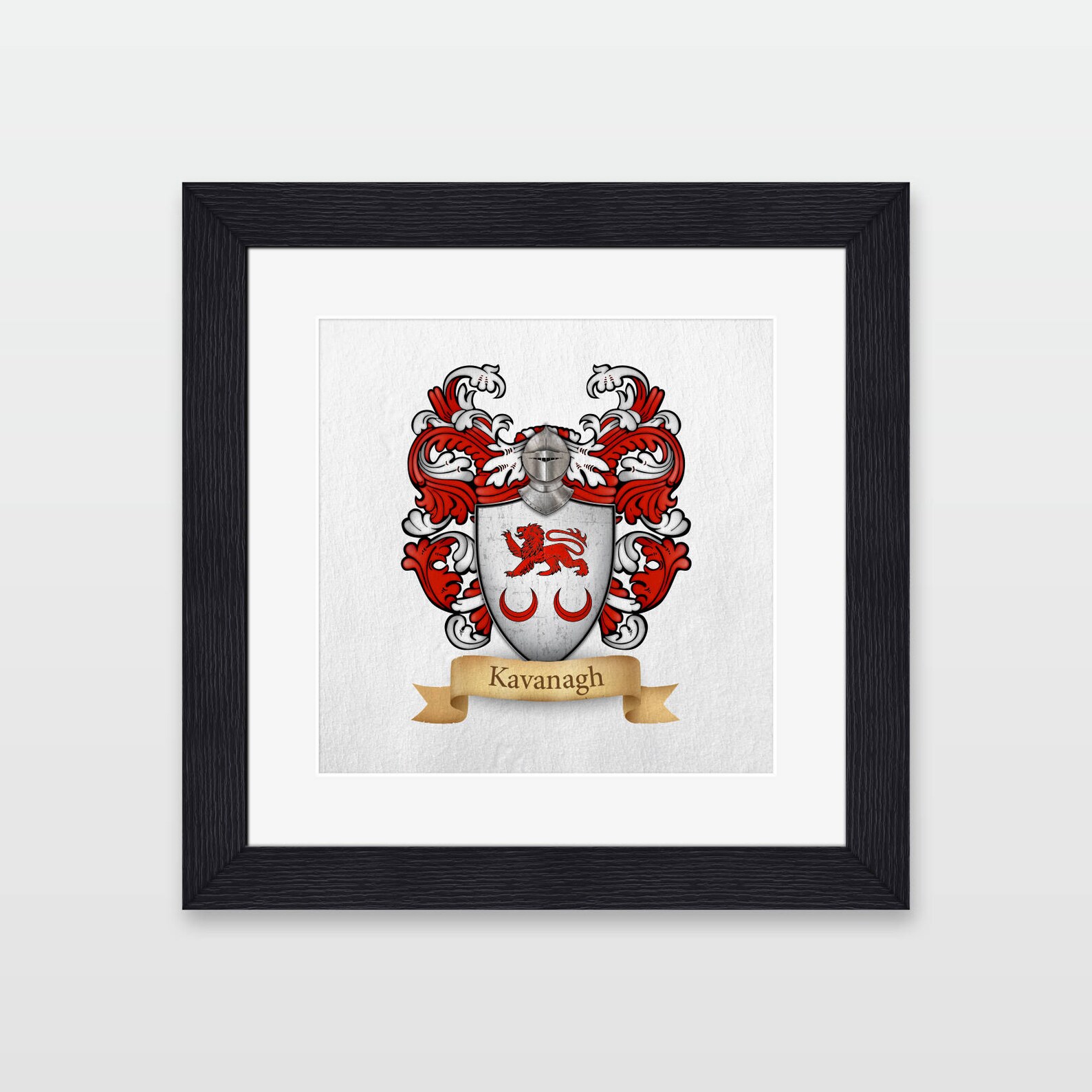 Kavanagh family coat of arms framed print. | Etsy