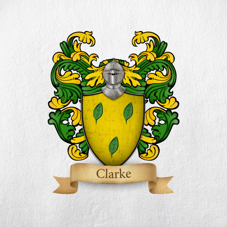 Clarke irish Origin Family Crest Print - Etsy