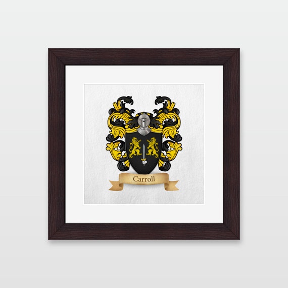 Carroll Family Coat of Arms Framed Print. - Etsy