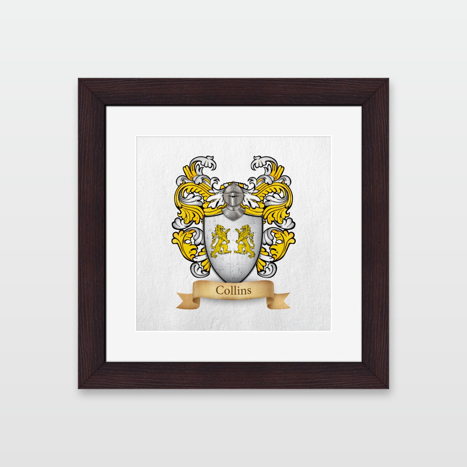 Collins irish Origin Family Coat of Arms Framed Print. | Etsy