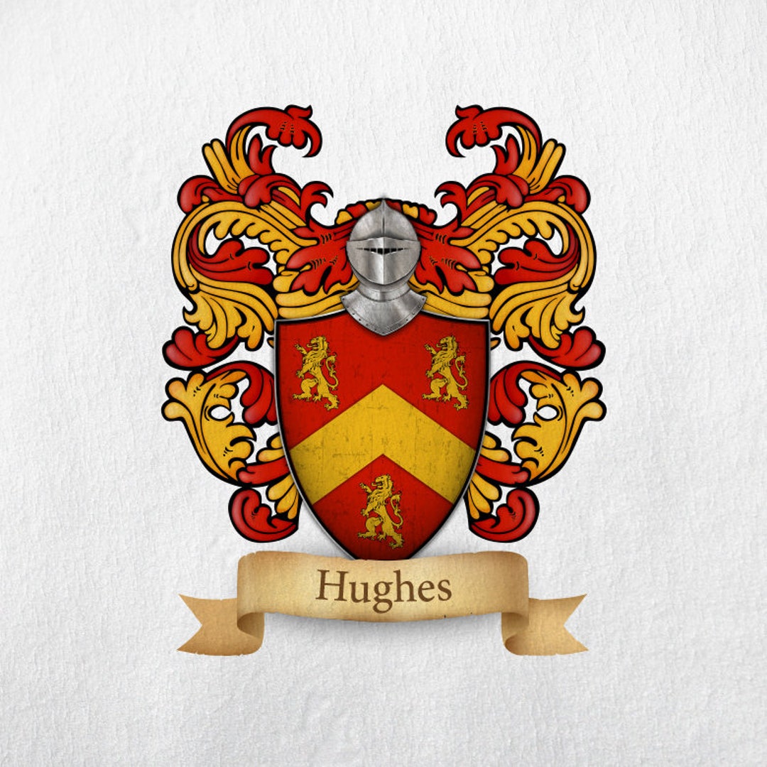 Hughes Family Crest - Print - Etsy