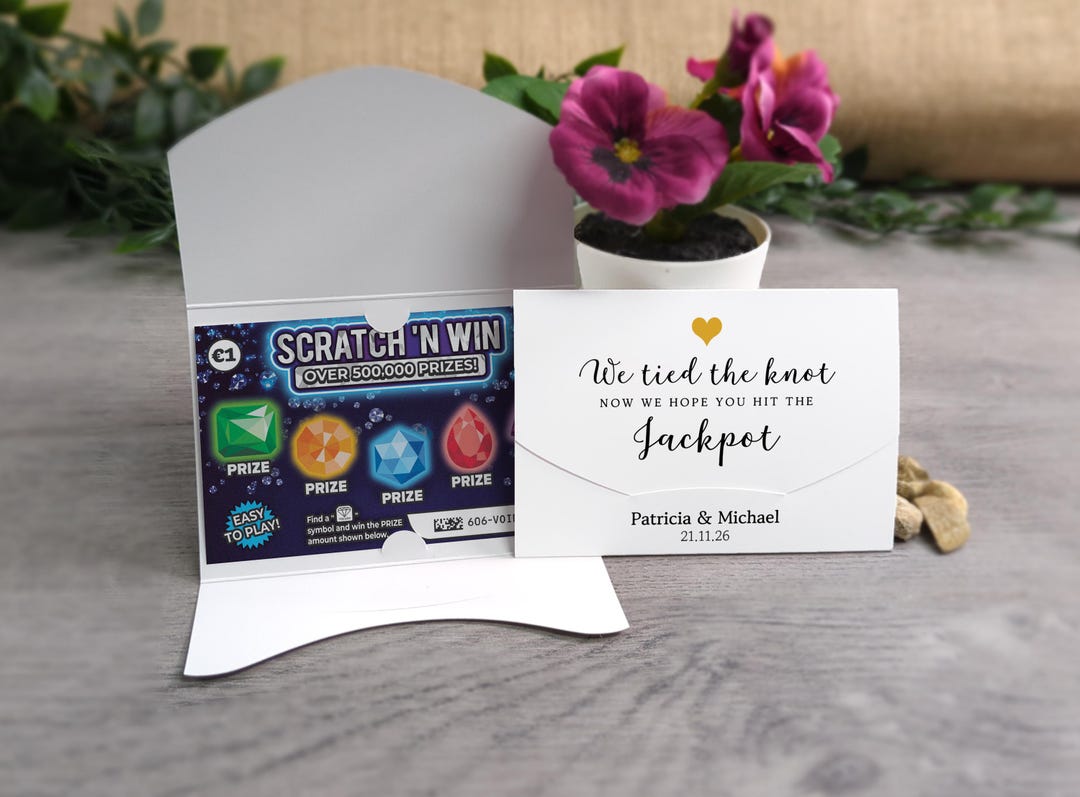 Scratch Card Holder. Wedding Favour. Lottery Ticket Envelope ...
