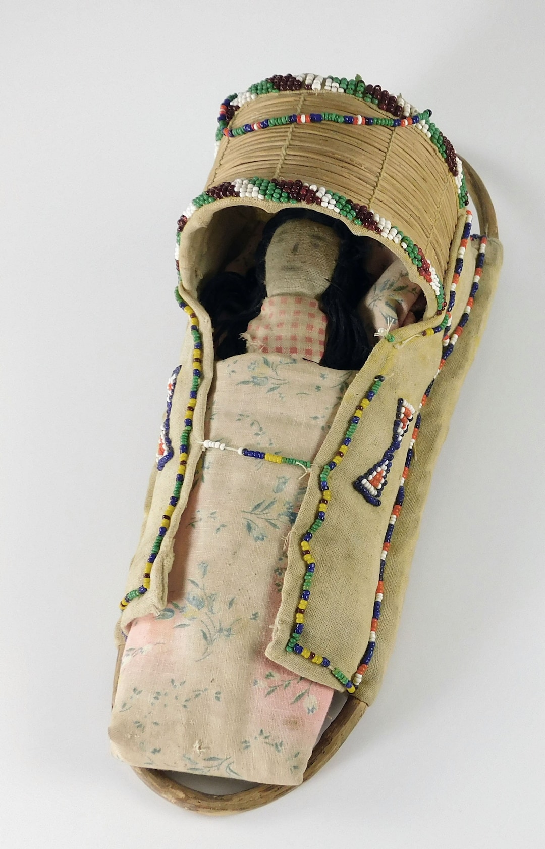 Antique Apache Cradleboard Doll: Beaded Native American Decor - Etsy