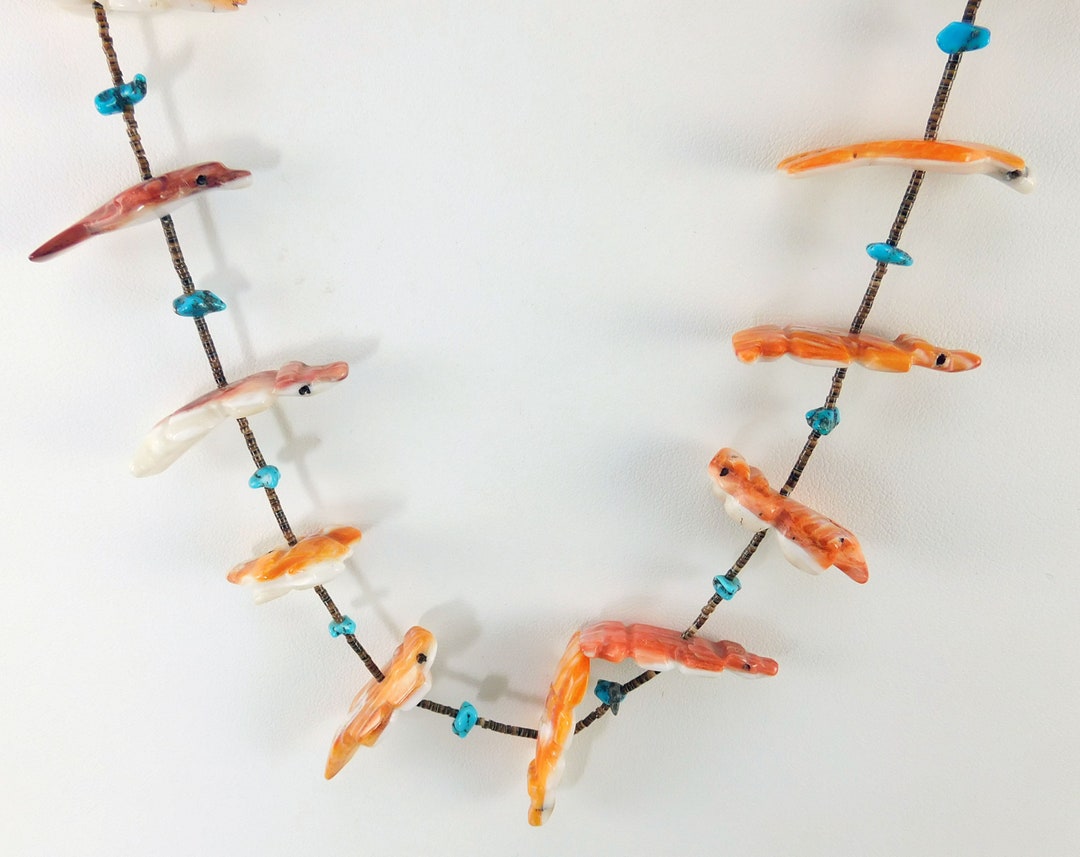 Spondylus Shell Carved Critters Necklace - Etsy