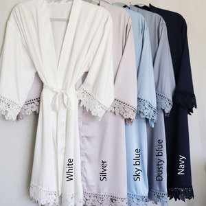 Light Blue Bridesmaid Robes Dusty Blue Bridesmaid Robes Navy Robes for ...