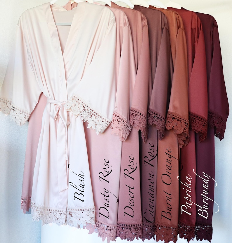 Rust Bridesmaid Robes, Burnt Orange, Terracotta Wedding Robes for ...